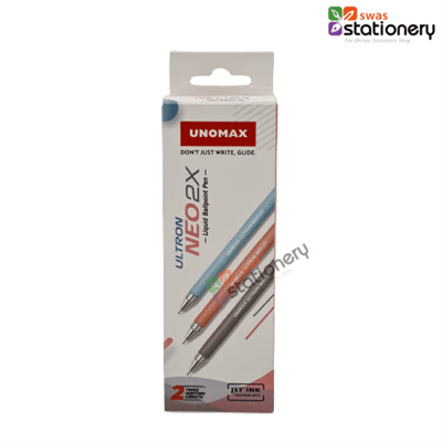 Unomax Ultron NEO2X Liquid Ballpoint Pen Blue Ink Asssorted color Pack ...