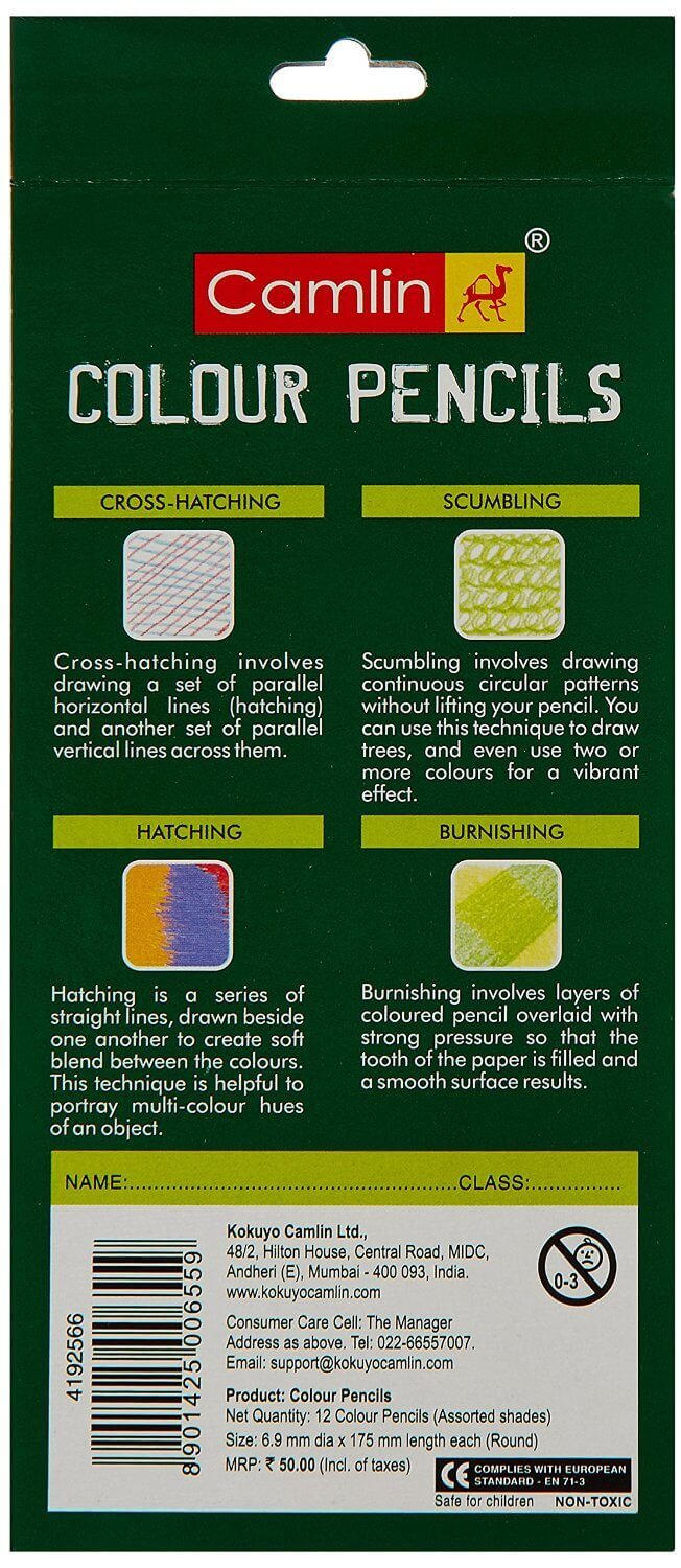 Camel Color Pencils Full Size- 12 Shades - Colour Pencils - Kokuyo ...