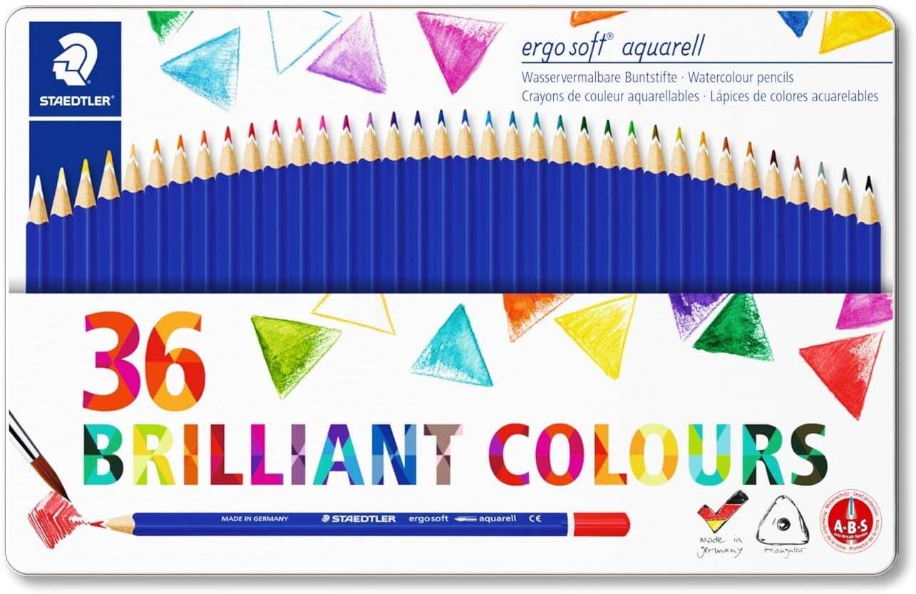 Staedtler Ergosoft Water Color Pencil in metal box- 36 colors - Colour ...